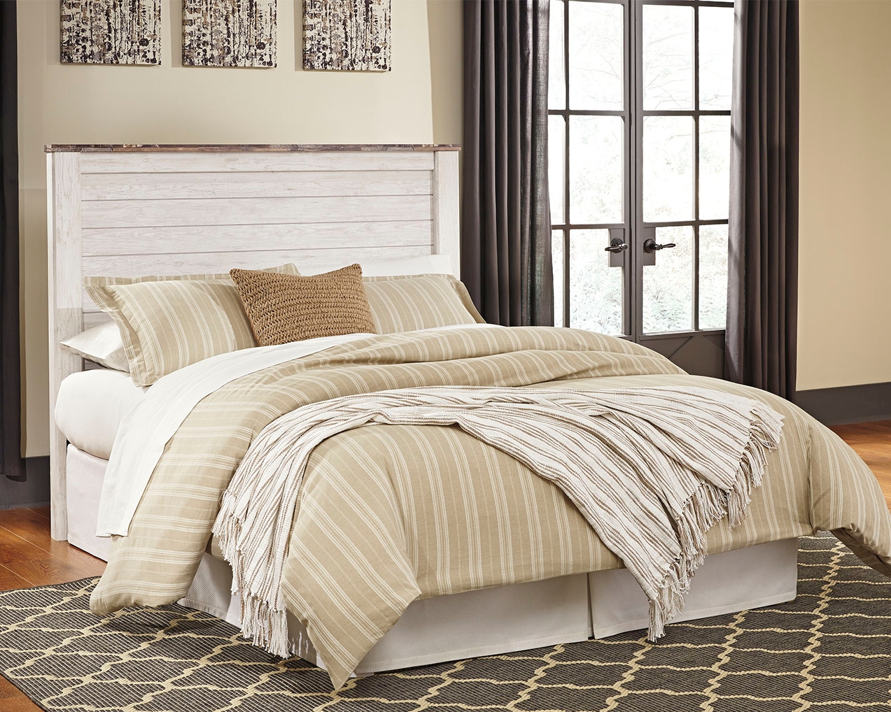 Willowton Whitewash Queen Panel Headboard by Signature Design by Ashley ...