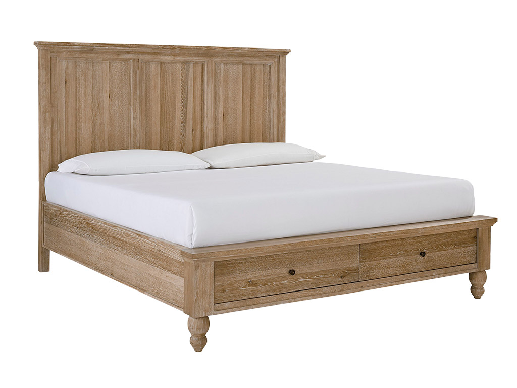 Cambridge Khaki King Panel Bed w/ Footboard Storage by Aspenhome ICB ...