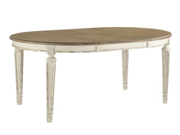 Realyn Chipped White Oval Dining Room Extension Table by Signature ...
