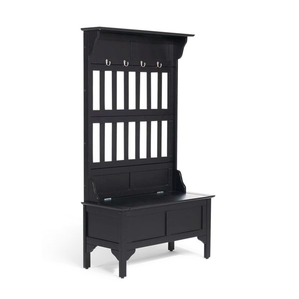 General Line Black Hall Tree w/Storage Bench by Homestyles 5650-49
