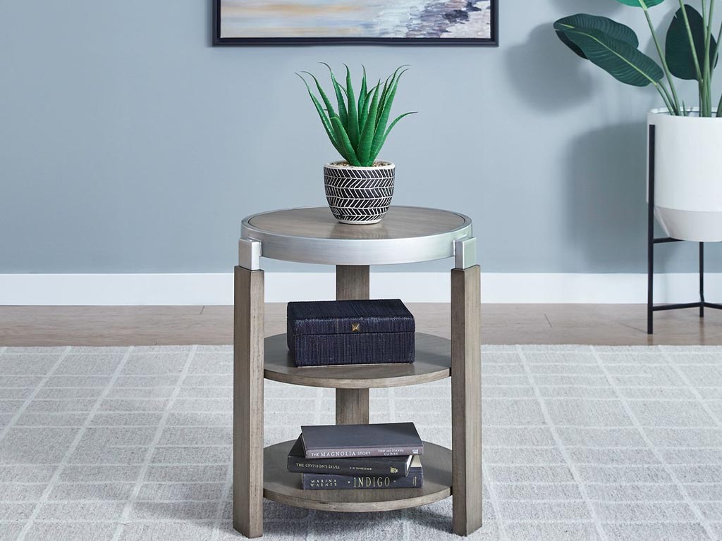 Sutton Bleached Sand Round Chairside Table 232-OT1021 by Liberty Furniture