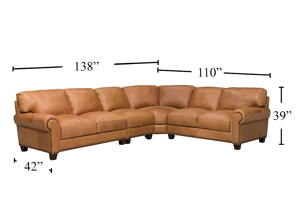 Soft Line Madison Desert Sand Leather 4-Piece Sectional 7620