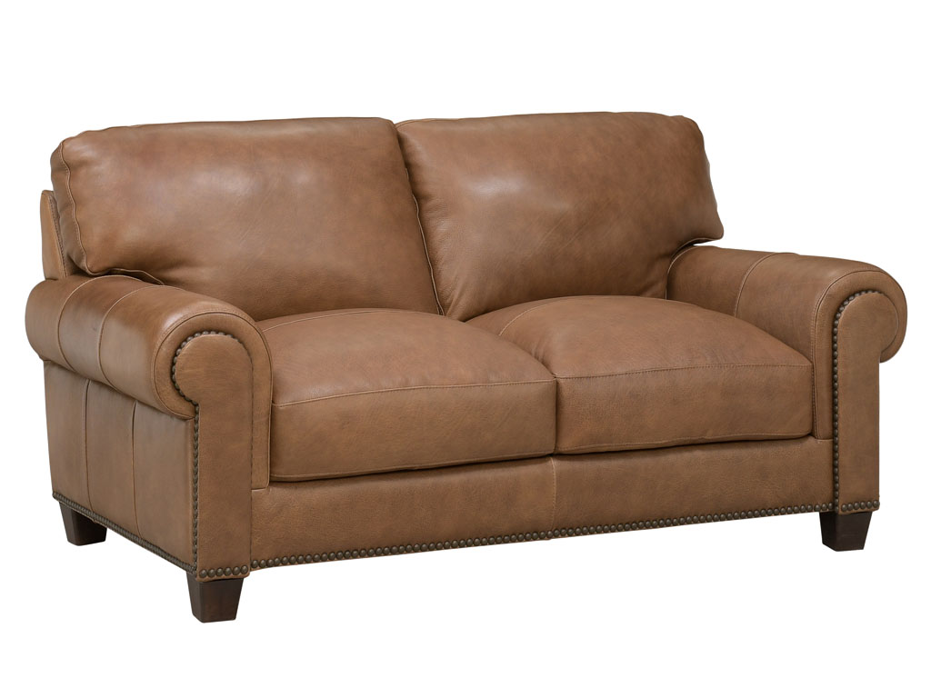 Madison Pecan Leather Loveseat 7620-002 by Soft Line America