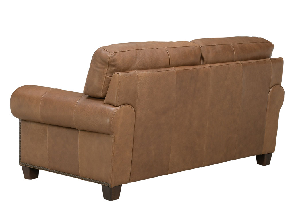 Madison Pecan Leather Loveseat 7620-002 by Soft Line America