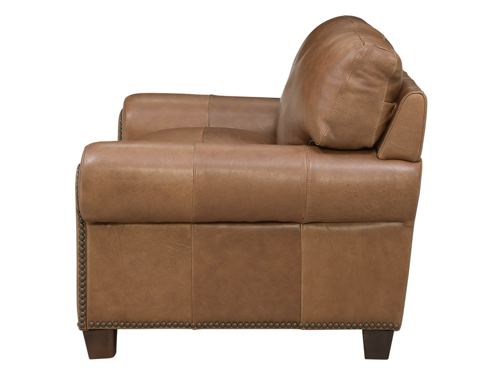 Madison Pecan Leather Loveseat 7620-002 by Soft Line America